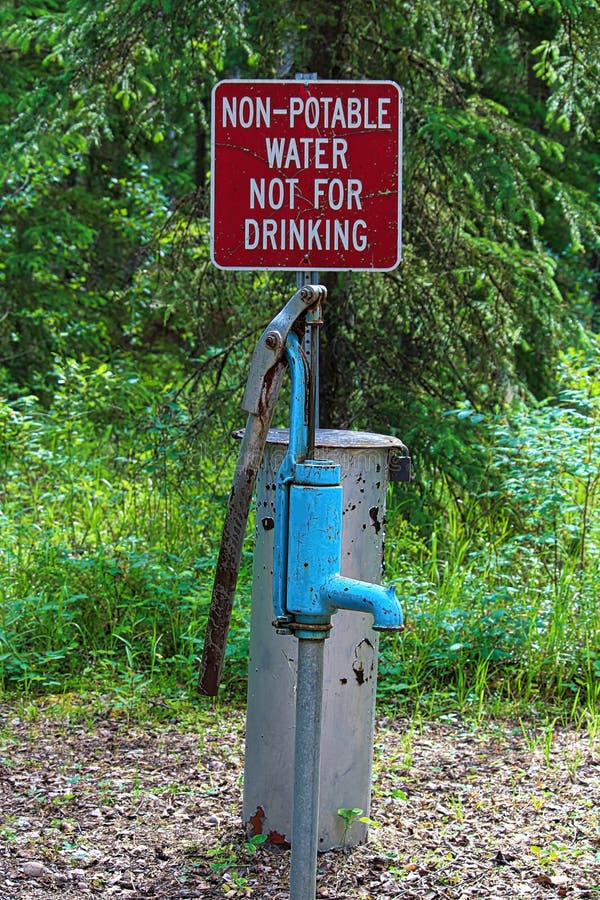 A Non-potable Water, Not for Drinking Sign Near a Pump Stock Photo ...