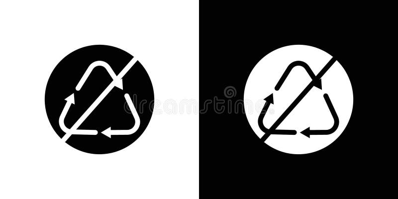 Non Recyclable Icon Logo Set Vector Stock Vector - Illustration of ...