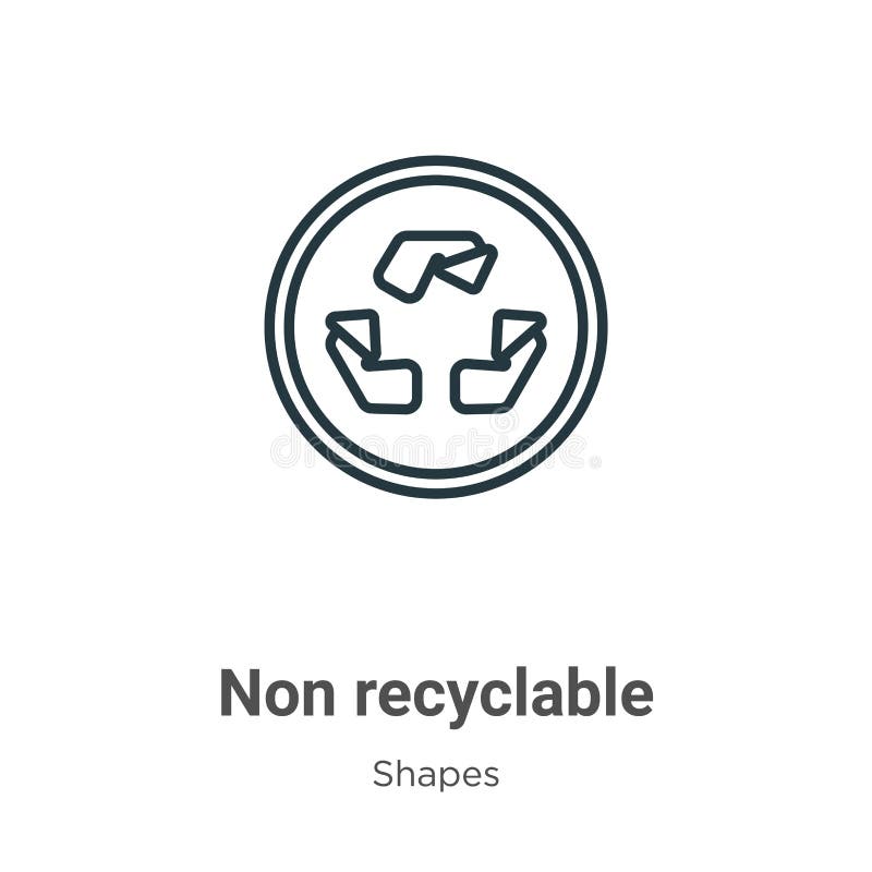 Non Recyclable Icon in Filled, Thin Line, Outline and Stroke Style ...