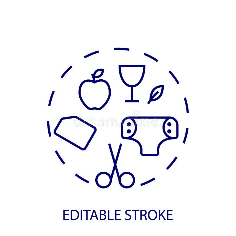Non Recyclable and Recyclable Waste Concept Circle Icon. Types of ...