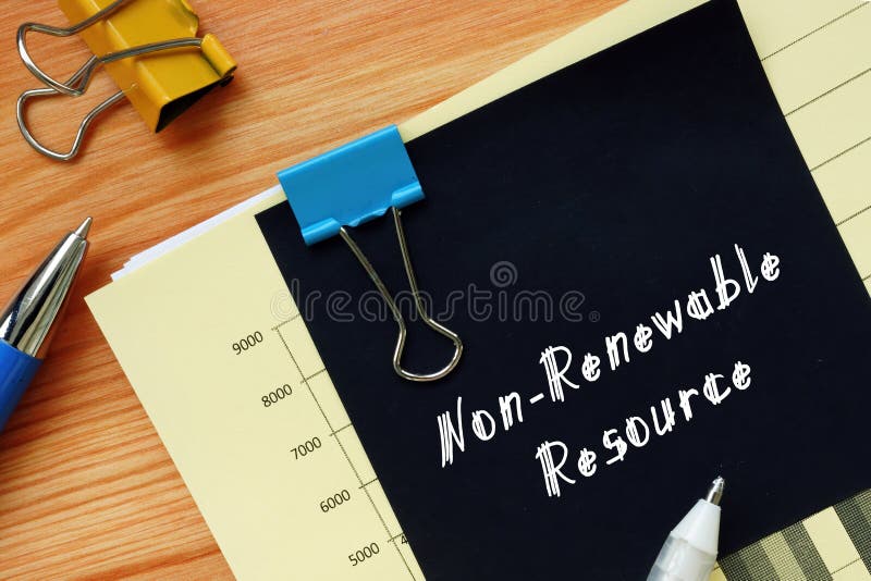Non-Renewable Resource Sign on the Sheet Stock Image - Image of laptop ...