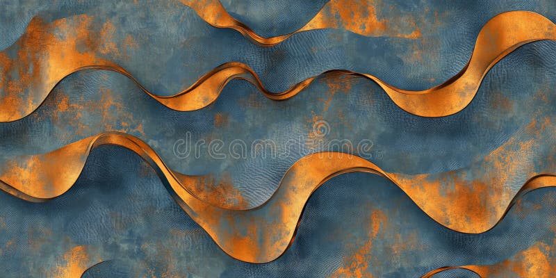 A Non-seamless Liquid Metal Pattern with Flowing Chambray Blue and ...