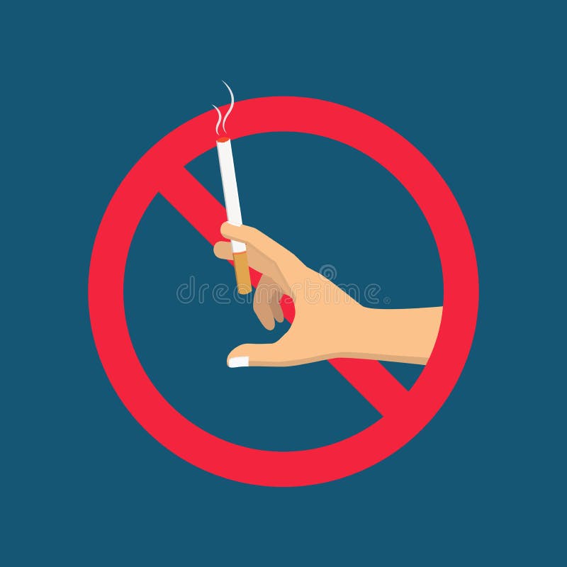 Non Smoking Area Flat Design Cartoon Vector Illustration Stock Vector ...