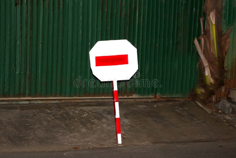 Non-standard Road Sign No Entry Stock Photo - Image of information ...