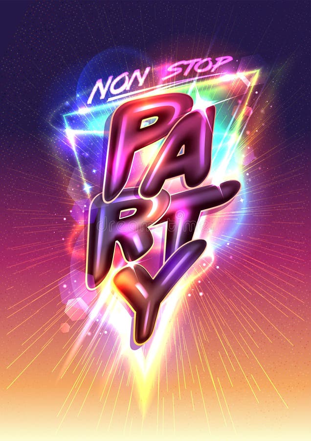 Non Stop Party Poster, Invitation Flyer or Web Banner Mockup Stock ...