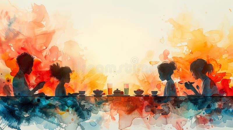 A Non-traditional Family Having Dinner Together Stock Photo - Image of ...