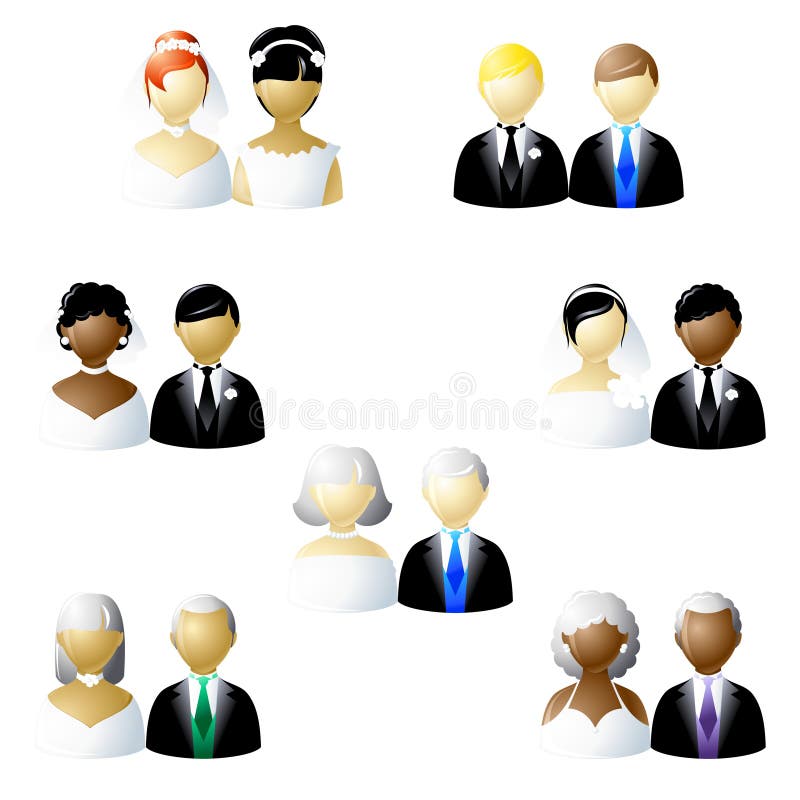 Non-traditional Weddings Icon Set Stock Vector - Illustration of ...