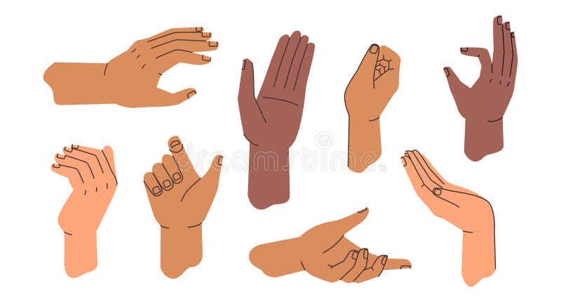 Non Verbal Communication and Interaction, Gestures Stock Illustration ...