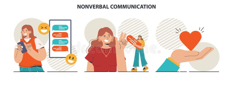 Non Verbal Communication Set Body Language Through Interpersonal Stock