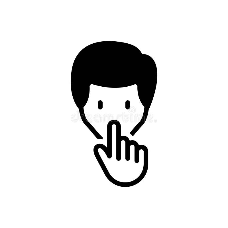 Black Solid Icon for Non Verbal, Verbal and Gesture Stock Vector ...