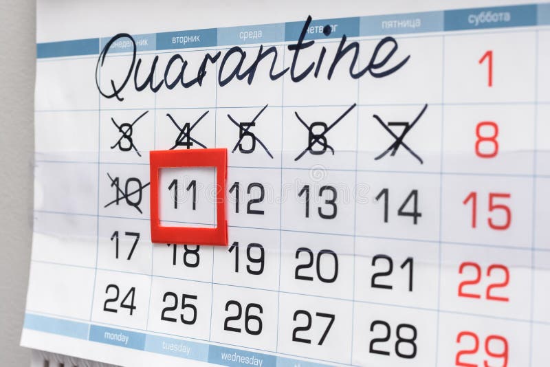 Non-working Days are Indicated on the Calendar Due To Quarantine Stock ...