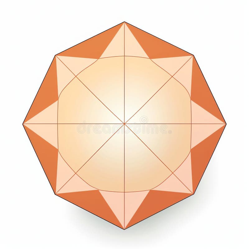 Basic Flat Curvilinear Nonagon Shape on White Background Image Stock ...