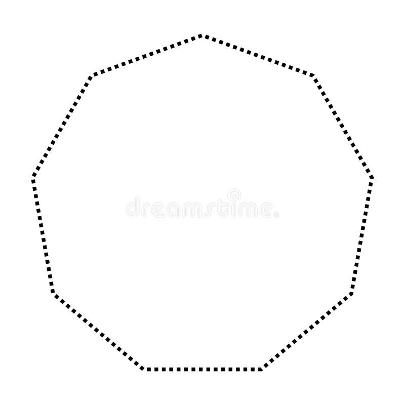 Nonagon Shape Dotted Symbol Vector Icon for Creative Graphic Design Ui ...