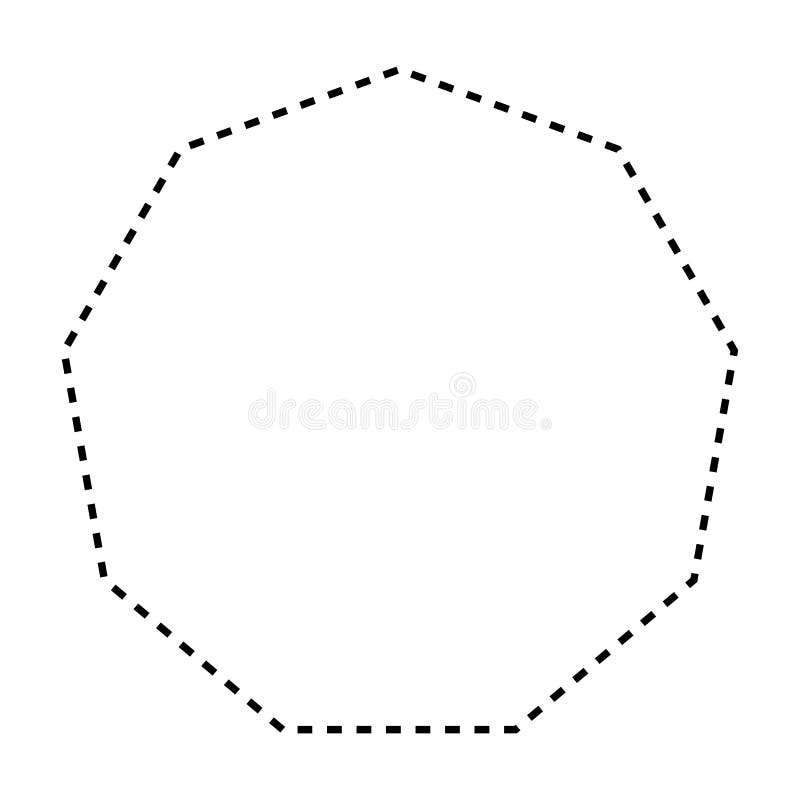 Nonagon Symbol Dashed Shape Vector Icon for Creative Graphic Design ...