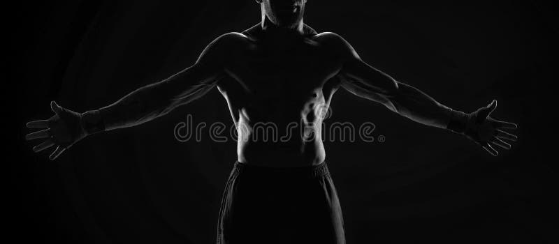 Noname Image of a Kickboxer on a Dark Background. the Concept of Mixed ...