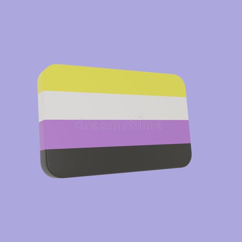 Nonbinary Flag 3d Icon For Gay Pride Lgbt Pride Lgbtq Symbol Render