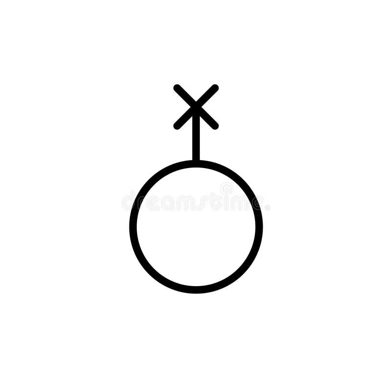 Nonbinary Gender Identity. Circle with X. Pixel Perfect, Editable ...