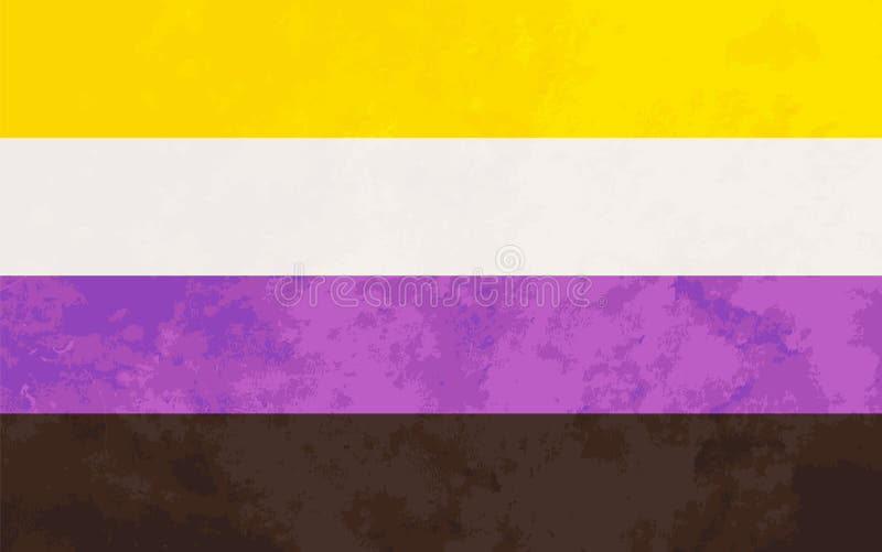 Nonbinary Sign, Nonbinary Pride Flag Stock Vector - Illustration of ...