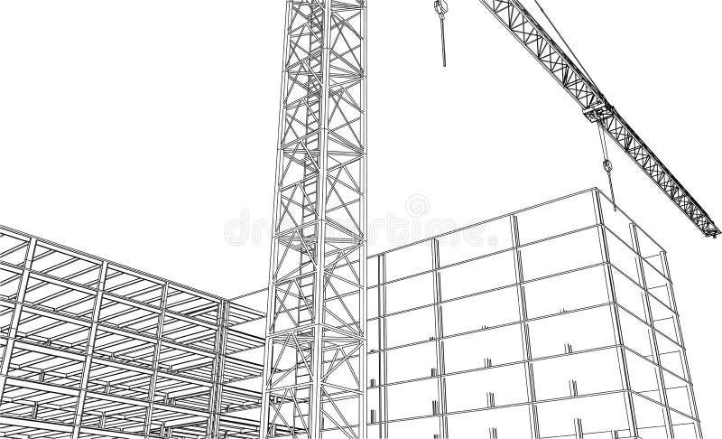 Building Under Construction Drawing