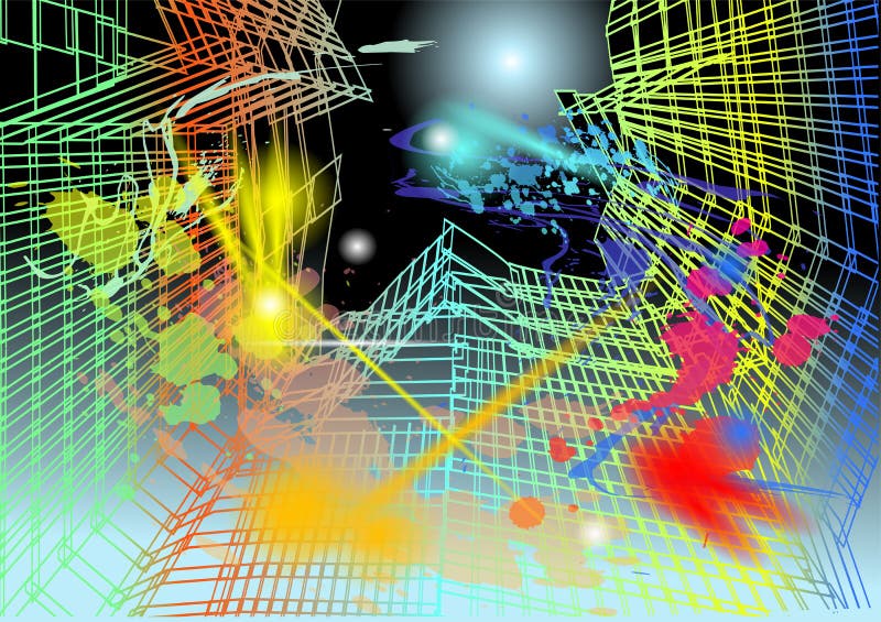 Nonexistent Abstract Multicolor City Stock Illustration - Illustration ...