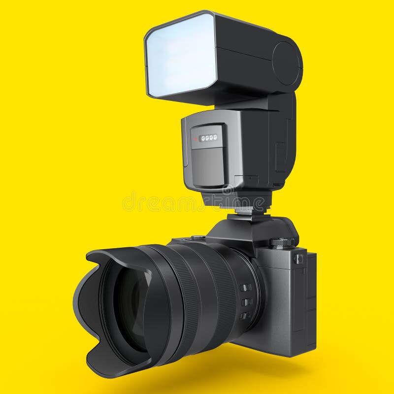 Dslr Camera External Flash Stock Illustrations – 134 Dslr Camera ...