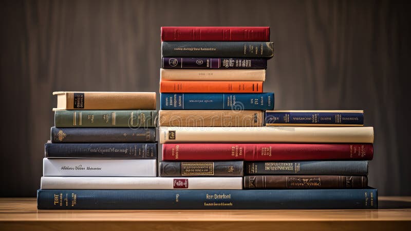 Nonfiction Vertical Stack of Books Stock Illustration - Illustration of ...