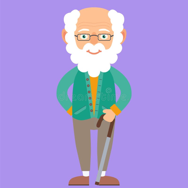 Nonno gentile illustrazione vettoriale. Illustrazione di fumetto - 86115281