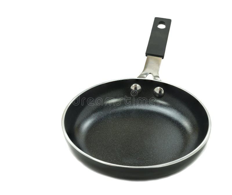 Nonstick Coated Frying Pan on White Background Stock Image - Image of ...