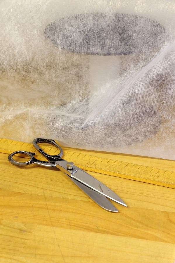 Nonwoven Fabric Still Life with Scissors Stock Photo - Image of meter ...