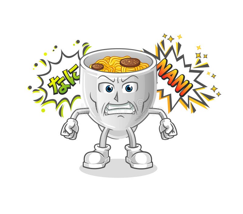 Noodle Bowl Anime Angry Vector. Cartoon Character Stock Vector ...
