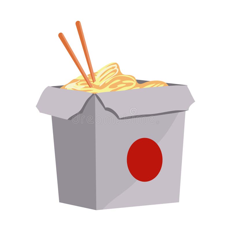 Noodle box design stock vector. Illustration of fried - 273095586