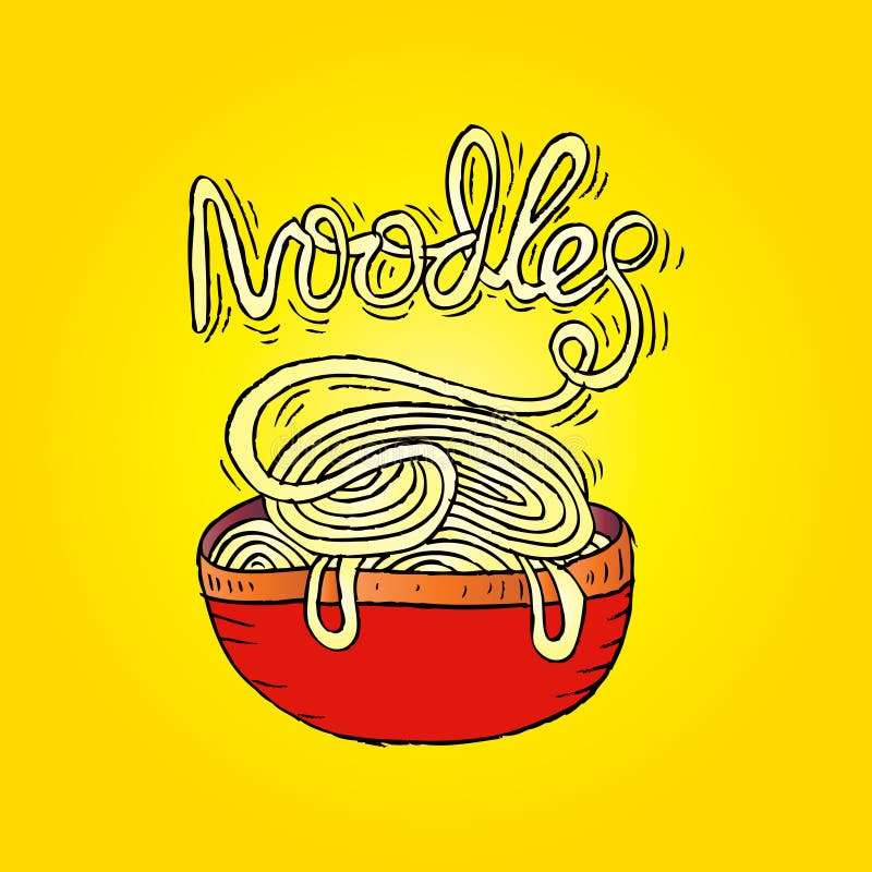 Noodle Doodle Seamless Pattern with Brown Color Stock Vector ...