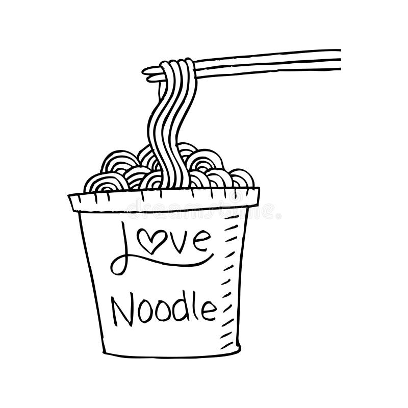 Noodle Doodle Seamless Pattern with Brown Color Stock Vector ...