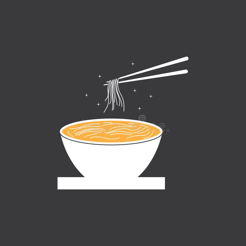 Noodle Food Noodle Bowl Logo Vector Illustration Stock Illustration ...