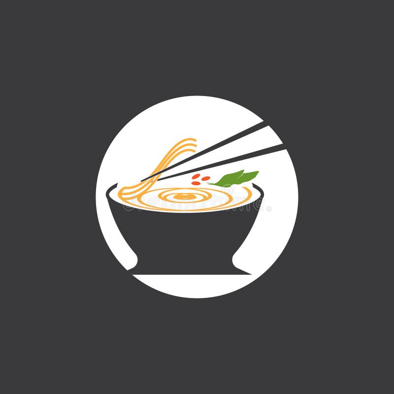 Noodle Food Noodle Bowl Logo Vector Illustration Stock Vector ...