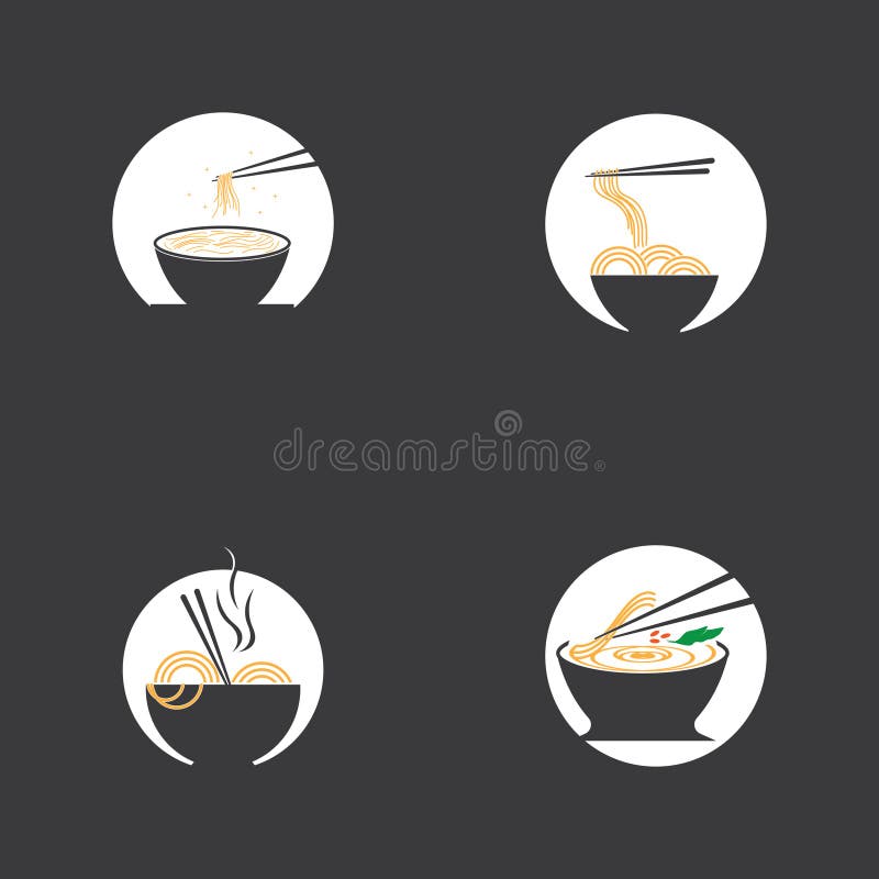 Noodle Food Noodle Bowl Logo Vector Illustration Stock Vector ...