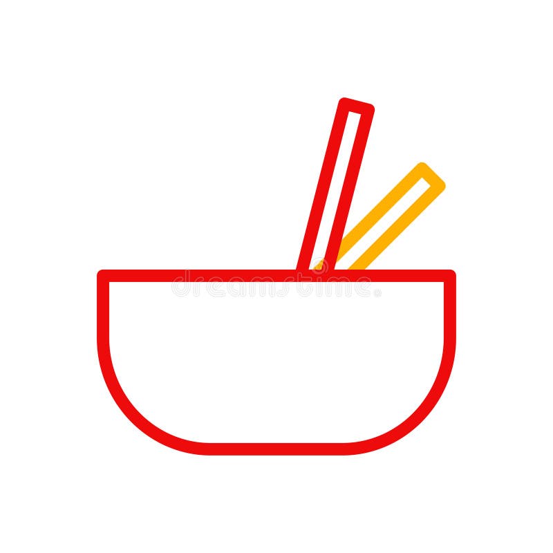 Noodle Icon Duocolor Red Yellow Chinese Illustration Stock Illustration ...