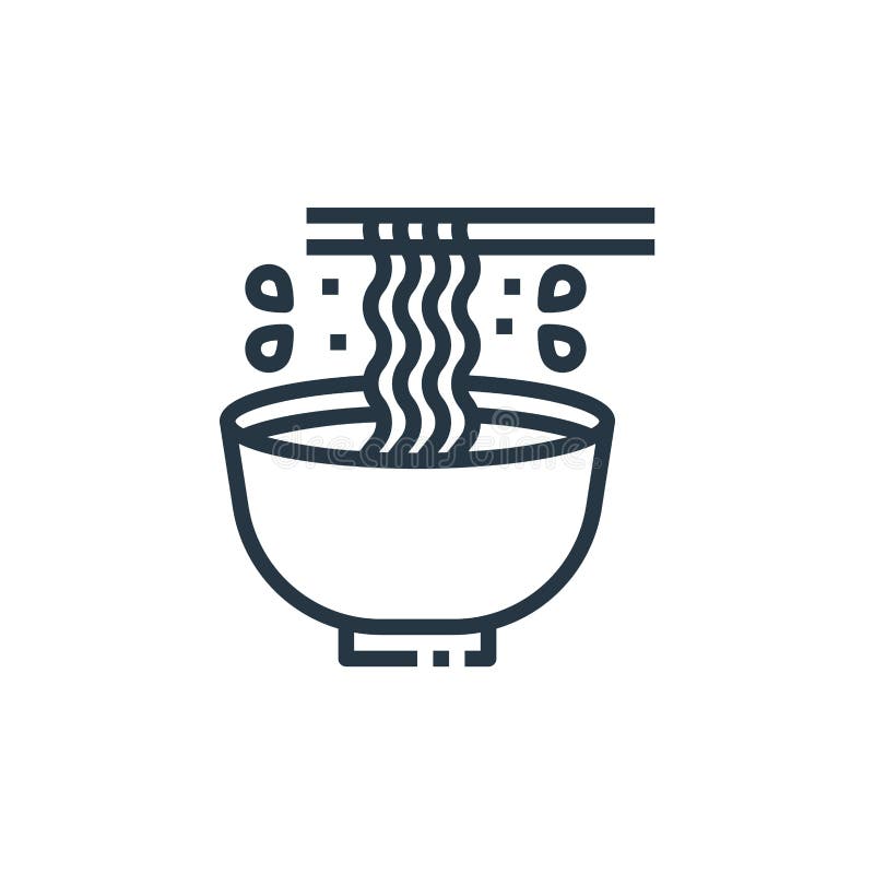 Noodle Icon Vector from Cooking Concept. Thin Line Illustration of ...