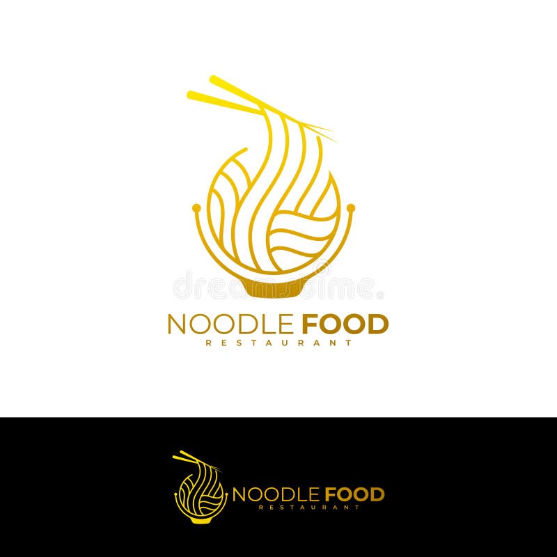 Noodle Logo with Line Style Design, Restaurant Logos Stock Vector ...