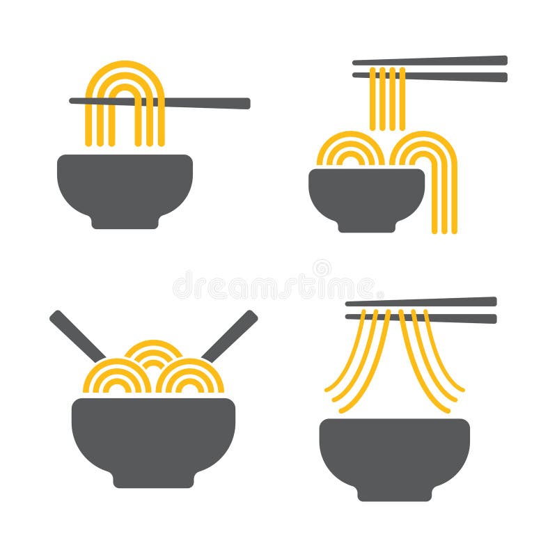 Noodle Logo Template Icon stock vector. Illustration of korean - 352564627