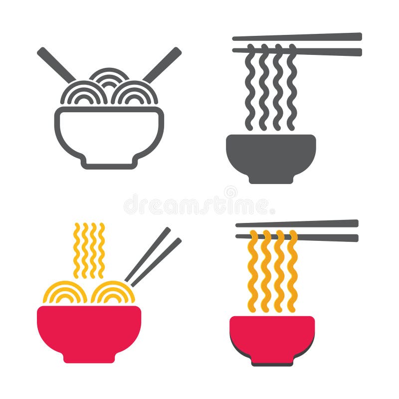 Noodle Logo Template Icon stock vector. Illustration of lunch - 352564812