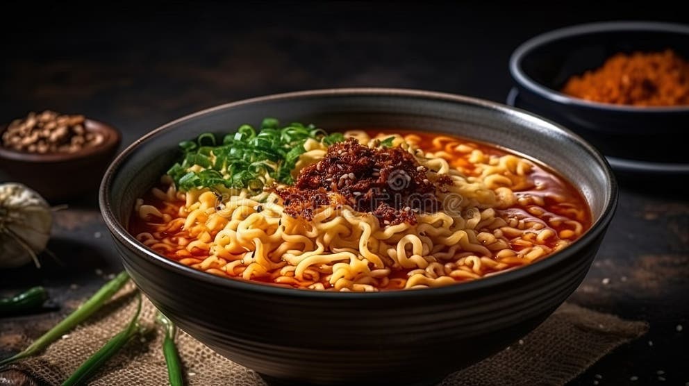 Noodle Ramen Realistic Photo Stock Illustration - Illustration of menu ...