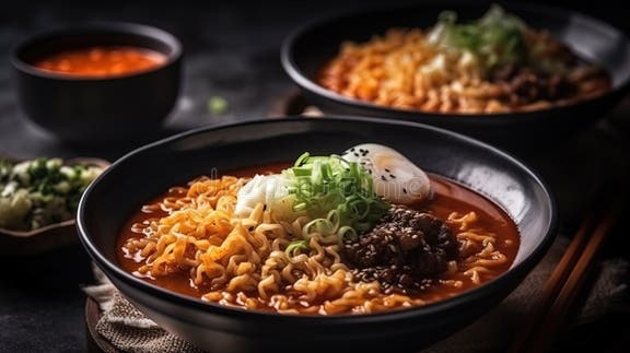 Noodle Ramen Realistic Photo Stock Illustration - Illustration of ...