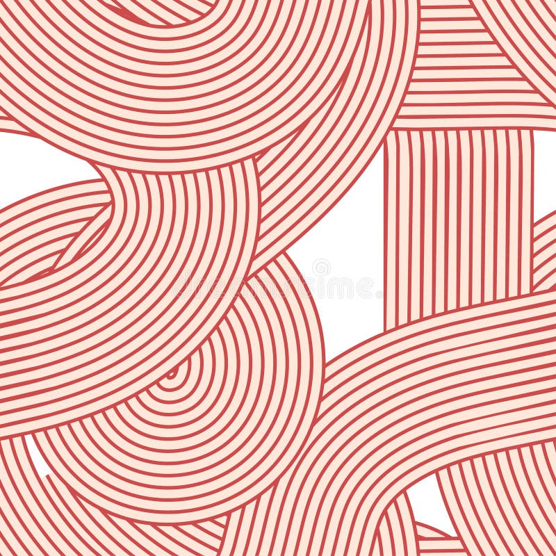 Noodle Ramen Seamless Pattern. Repeated Background with Light Red Waves ...