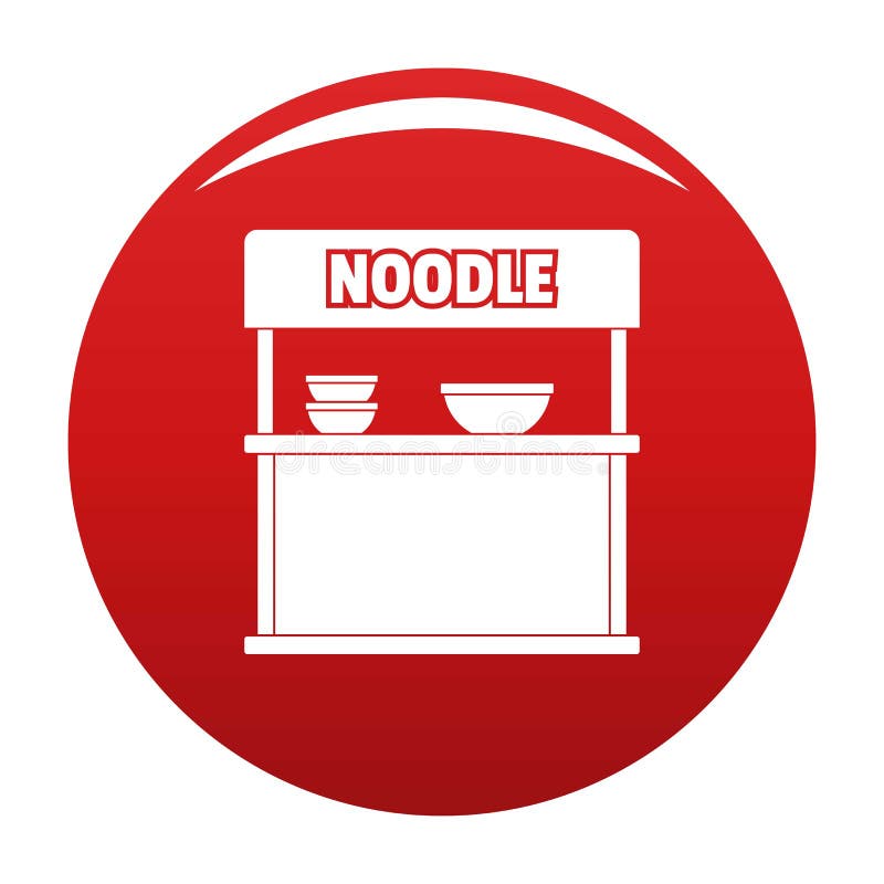 Noodle Selling Icon Vector Red Stock Vector - Illustration of market ...
