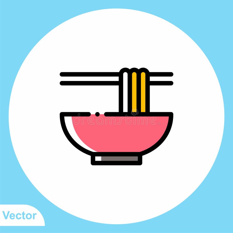 Noodle Vector Icon Sign Symbol Stock Illustration - Illustration of ...