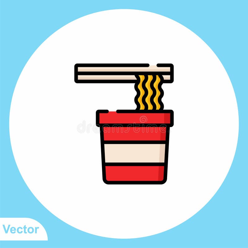 Noodle Vector Icon Sign Symbol Stock Illustration - Illustration of ...