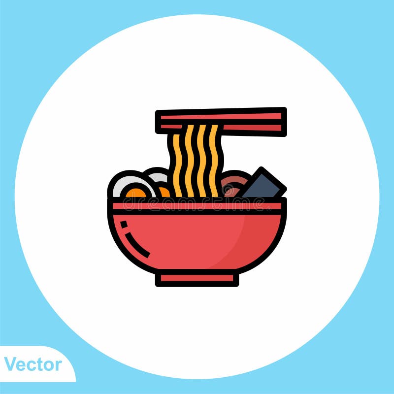 Noodle Vector Icon Sign Symbol Stock Illustration - Illustration of ...