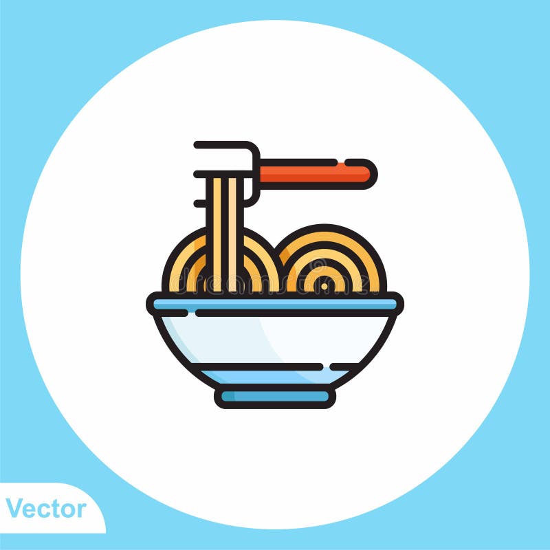 Noodle Vector Icon Sign Symbol Stock Illustration - Illustration of ...