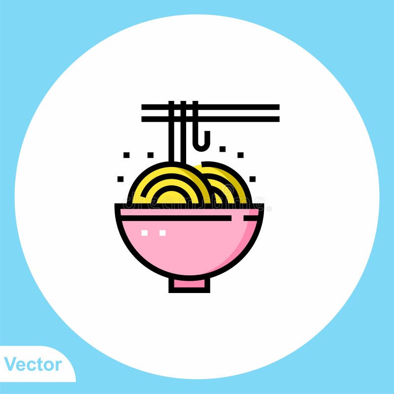Noodle Vector Icon Sign Symbol Stock Vector - Illustration of chinese ...